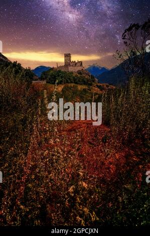 Cly castle Saint-Denis Valle d'Aosta Italia Stock Photo - Alamy