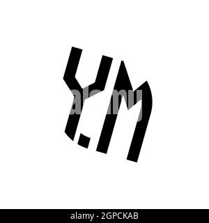 YM letter Logo Design vector Template. Abstract Script Letter YM Vector ...