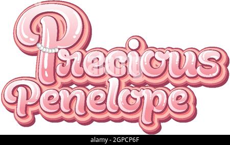 Precious Penelope logo text design illustration Stock Vector Image ...