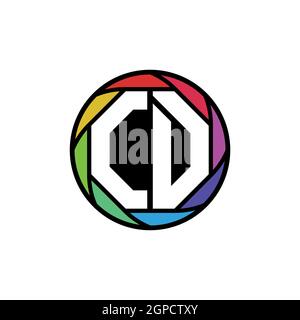 CD Monogram logo letter with polygonal geometric shape style design ...