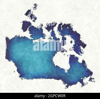 Canada Watercolor Map Stock Photo - Alamy