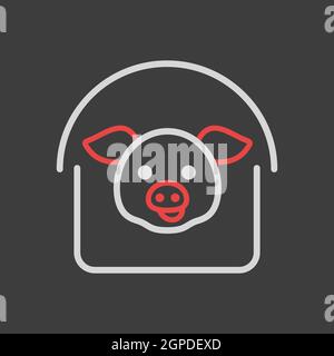 Pigsty icon. Farm animal sign. Graph symbol for your web site design ...