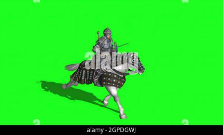 3d illustration - Medieval Knight Ride Horse With Sword And Shield on ...