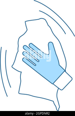 Wet Cleaning Icon. Thin Line With Blue Fill Design. Vector Illustration ...