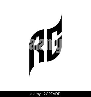 RG Monogram geometric shape style template. Monogram initial design ...