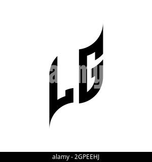 LG Monogram geometric shape style template. Monogram initial design vector isolated on white ...