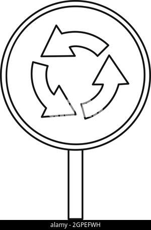 Rotation direction line icon, concept sign, outline vector illustration ...