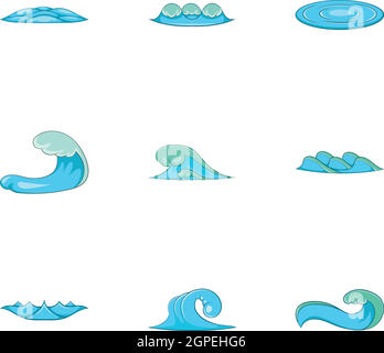 Tide icons set, cartoon style Stock Vector Image & Art - Alamy