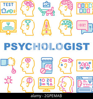 Psychologist Doctor Collection Icons Set Vector Illustrations Stock ...