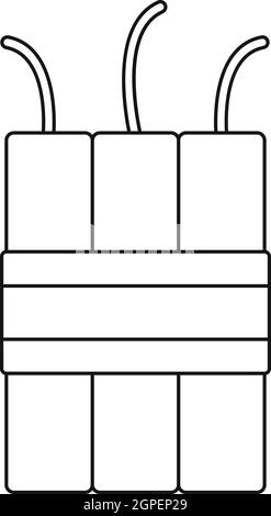 dynamite icon Black line art vector in black and white outline set ...