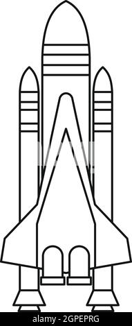 Satellite shuttle thin line icon. Wireless connection space antenna outline style pictogram on ...