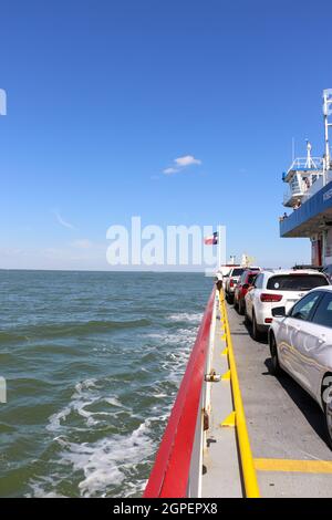 Scenic landing, Bolivar Ferry, Galveston, Texas , Boats, Tichnor ...