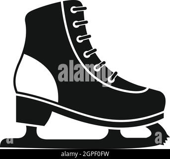 Ice skate icon. Simple style winter skating poster background symbol ...