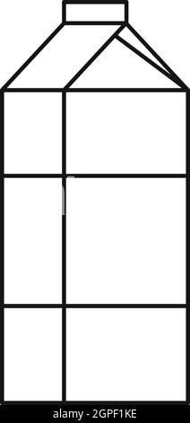 Milk carton box pack icon isolated on white background. Breakfast dairy ...