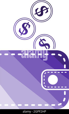 coin dollar in purse Stock Vector Image & Art - Alamy