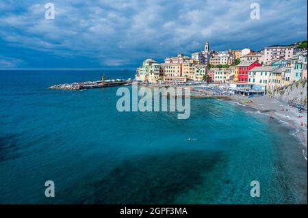 View over the ancient village of Bogliasco, on the italian Riviera ...