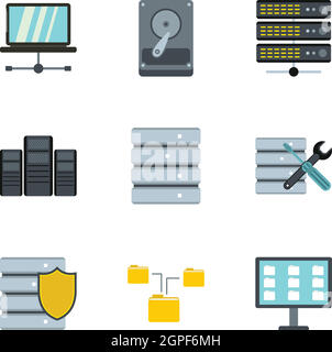 Laptop repair icons set flat vector. Repair computer. Broken support ...
