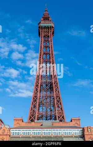 Looking up at the Blackpool skyline Stock Photo - Alamy