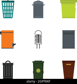 Bin protection icons set 9 vector Stock Vector Image & Art - Alamy