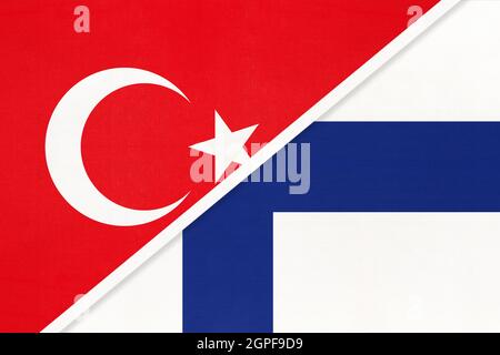 Finland and Turkey, symbol of country. Finnish vs Turkish national ...