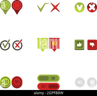 Yes no choice icons set, outline style Stock Vector Image & Art - Alamy