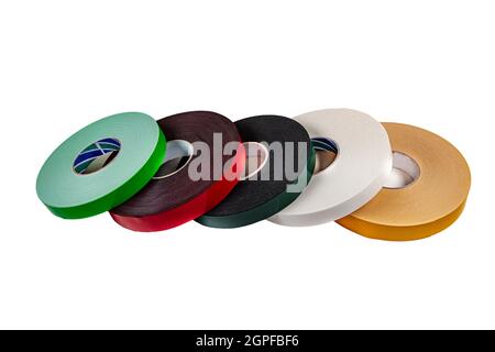 Foam Tapes. Double sided tape roll on white background. Two sided ...