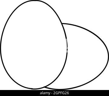 Eggs icon vector with outline style isolated on white. Vector illustration egg box sign symbol ...