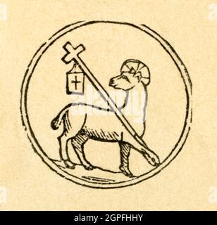 Easter Lamb, Lamb of God or Agnus Dei, figural depiction of a lamb made ...