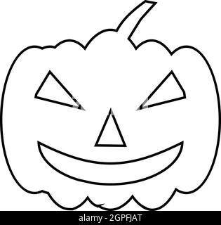 halloween pumpkin face line icon vector illustration Stock Vector Image ...
