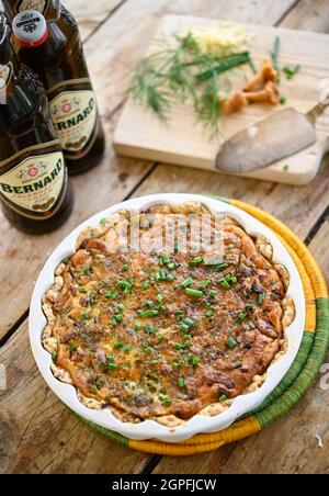 Swedish Cheese Pie made with Vasterbotten cheese, chanterelles, dill ...