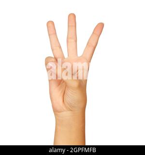hand sign of number six, isolated on white Stock Photo - Alamy