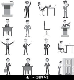 Work Searching Set Icons Vector Illustrations Stock Vector Image & Art ...