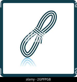 Climbing Rope Icon. Square Shadow Reflection Design. Vector ...