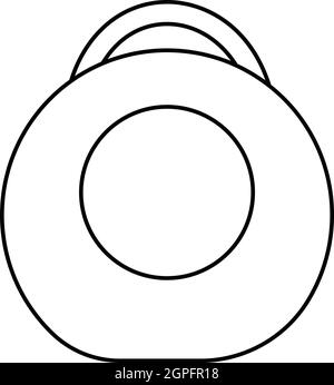 Weight kilogram icon Black line art vector in black and white outline ...