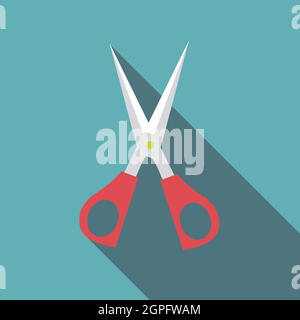 Scissor sign. Flat icon style. Scissors black on transparent background ...