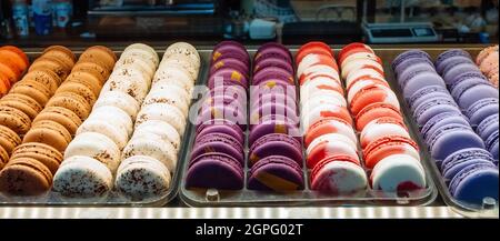 Colored cookies French macaroons series, tasty variety Stock Photo - Alamy