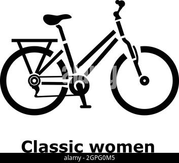 Classic women bike icon, simple style Stock Vector Image & Art - Alamy