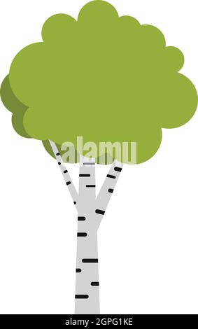 Birch tree icon. Flat illustration of birch tree vector icon for web ...