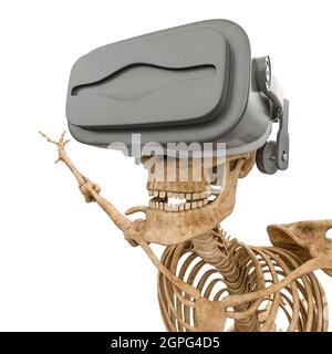 skeleton with vr id profile, 3d illustration Stock Photo - Alamy