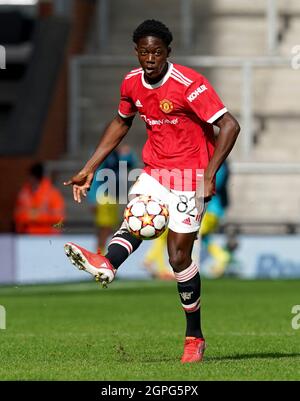 Manchester United's Kobbie Mainoo during the Premier League match at ...