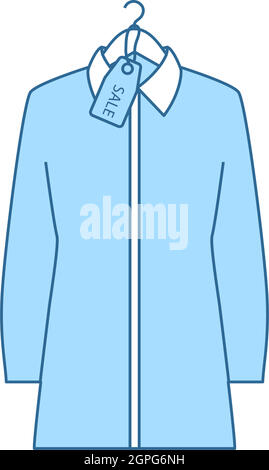 Blouse On Hanger With Sale Tag Icon. Dark Gray on Gray Background With ...