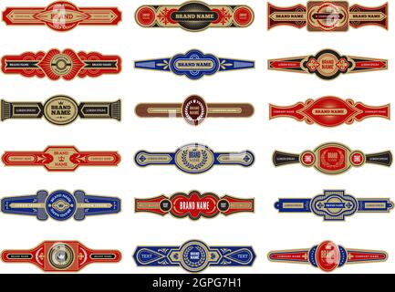 Cigar badges. Vintage tobacco brand template, cigars label sticker ...