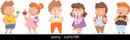 Vector cartoon childhood obesity. Children obese Stock Vector Image ...