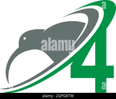 Number 9 with kiwi bird logo icon design vector illustration Stock ...