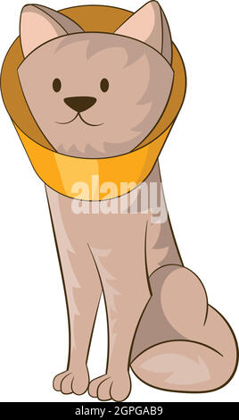 Dog wearing funnel cone colla icon, cartoon style Stock Vector Image ...