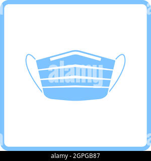 Medical Face Mask Icon. Square Shadow Reflection Design. Vector ...