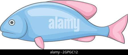 Blue fish with pink fins icon, cartoon style Stock Vector Image & Art ...