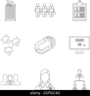 Team work outline icons collection. Collaboration, Cooperation, Unison ...