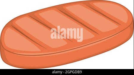 Meat cutlet icon cartoon vector. Restaurant food. Austrian cuisine ...