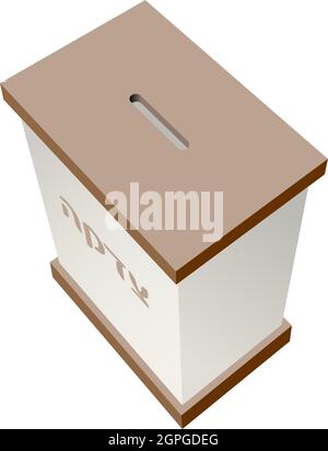 Tzedakah box vector illustration. Simple tzedaka box with blue cap and ...